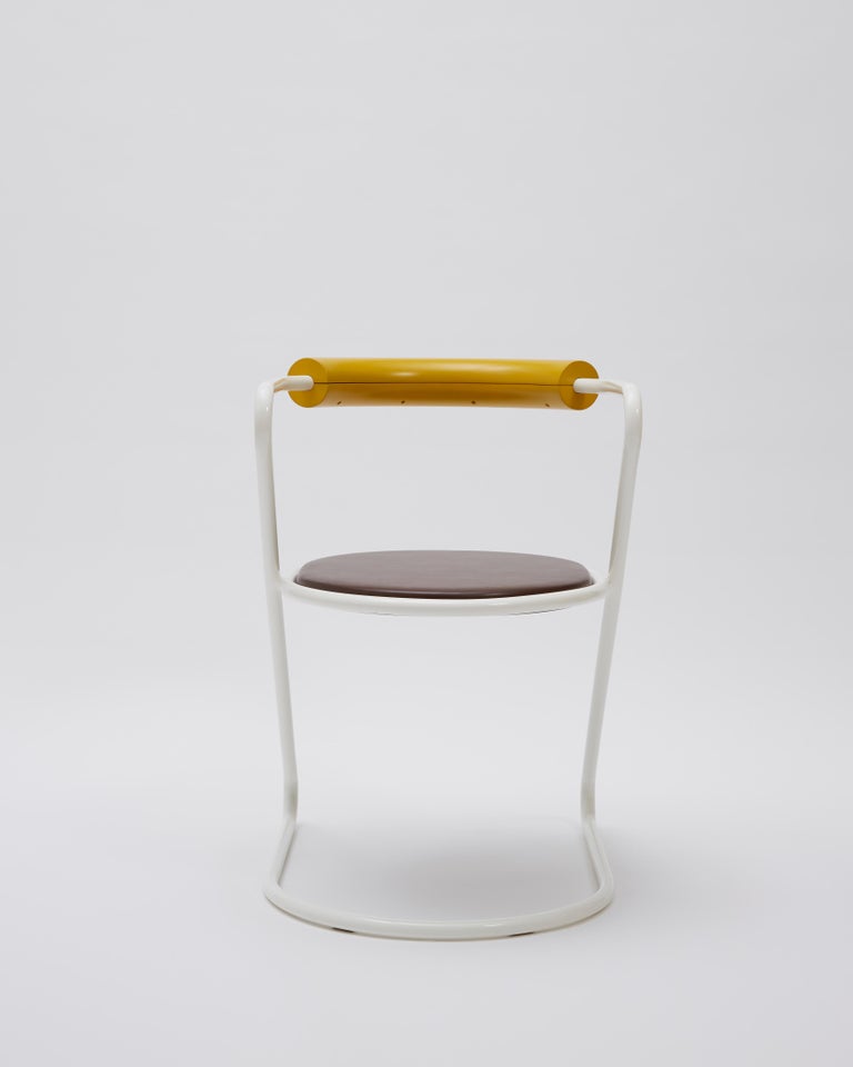 Z-Disk Chair, White, Yellow and Brown For Sale at 1stDibs