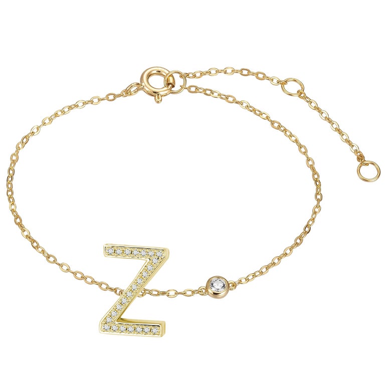 Z Initial Bezel Chain Anklet For Sale at 1stDibs