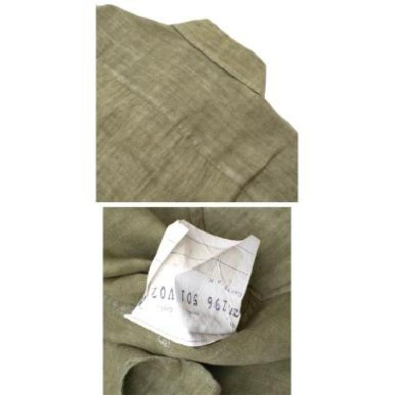 Z Zegna Sport Green Linen Button Up For Sale at 1stDibs