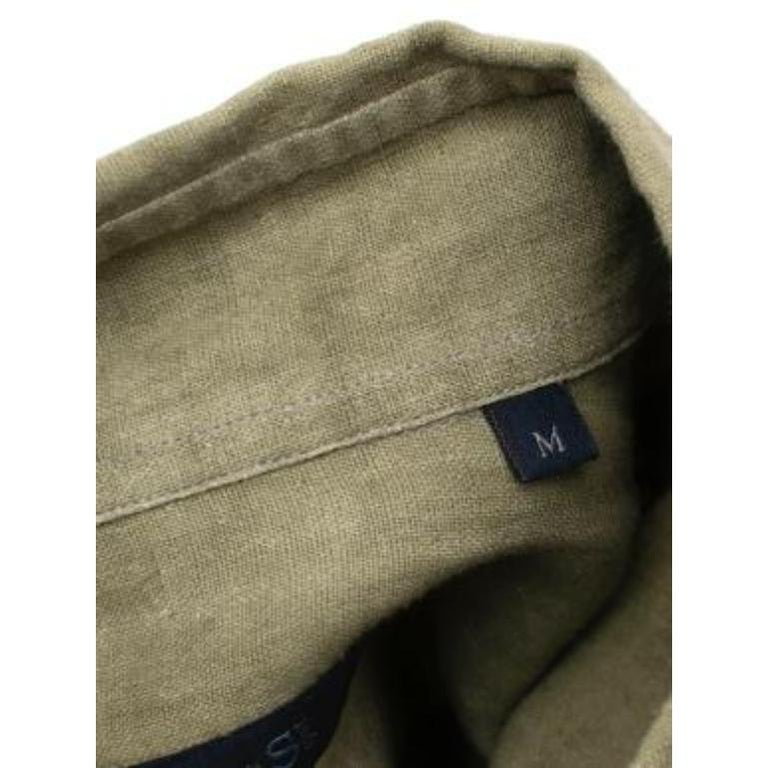 Z Zegna Sport Green Linen Button Up For Sale at 1stDibs