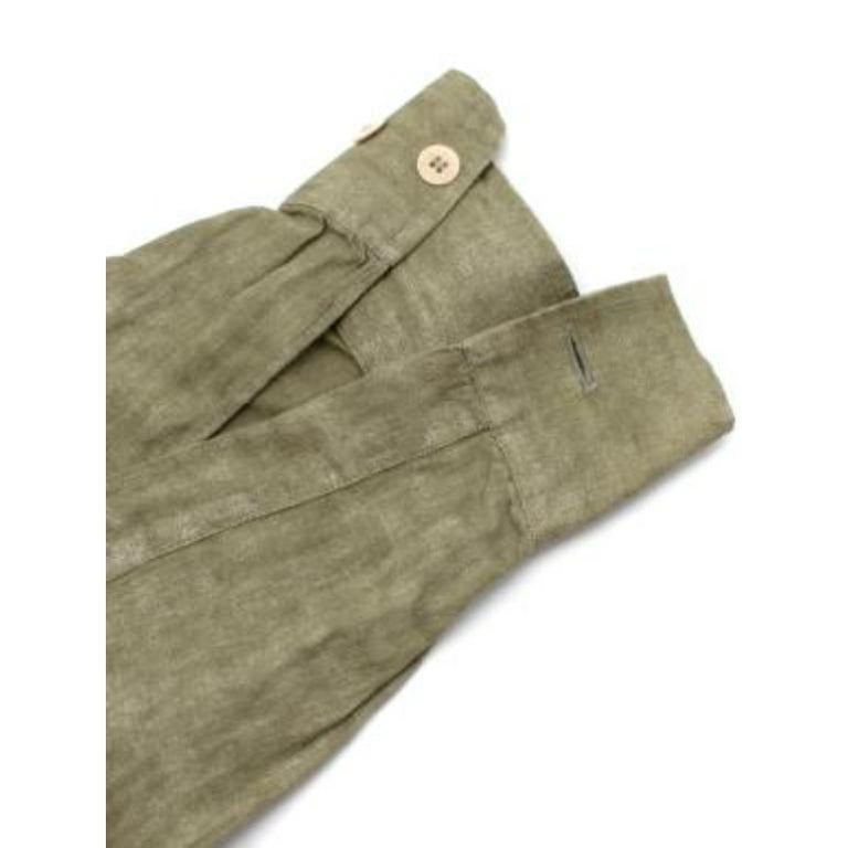 Z Zegna Sport Green Linen Button Up For Sale at 1stDibs