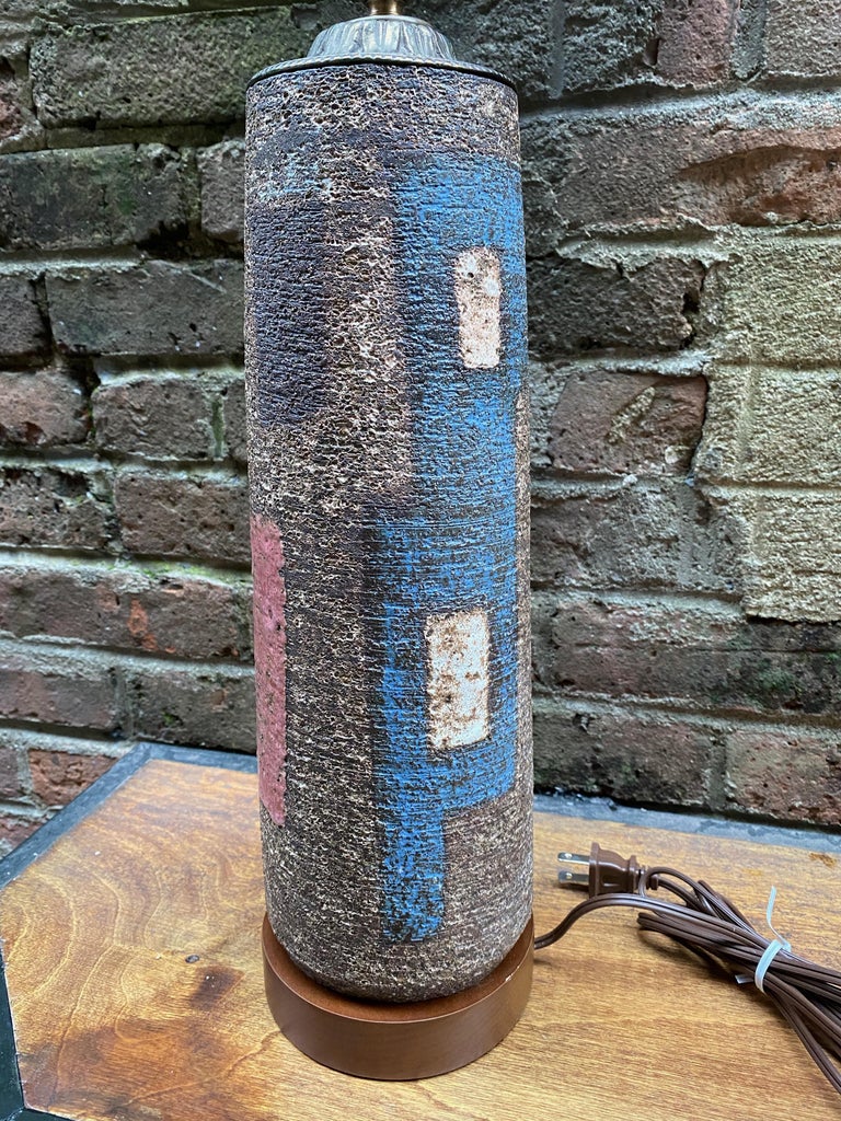 Zaalberg Dutch Pottery Abstract Design Lamp at 1stDibs