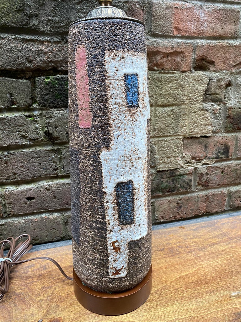 Zaalberg Dutch Pottery Abstract Design Lamp at 1stDibs