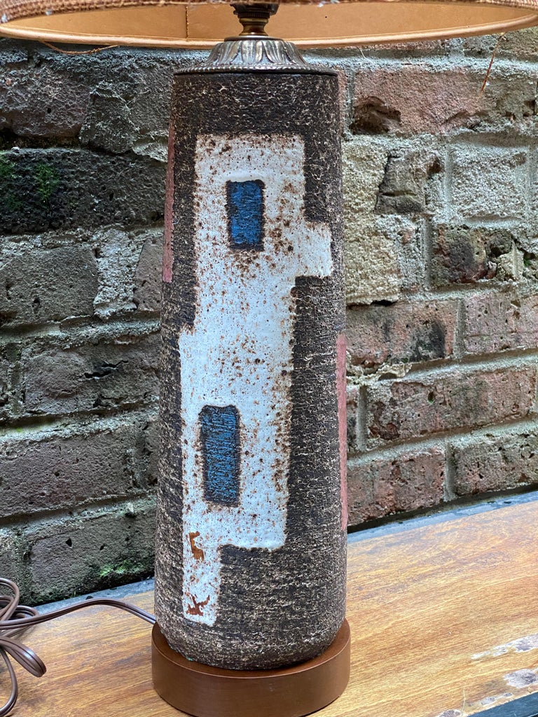 Zaalberg Dutch Pottery Abstract Design Lamp at 1stDibs
