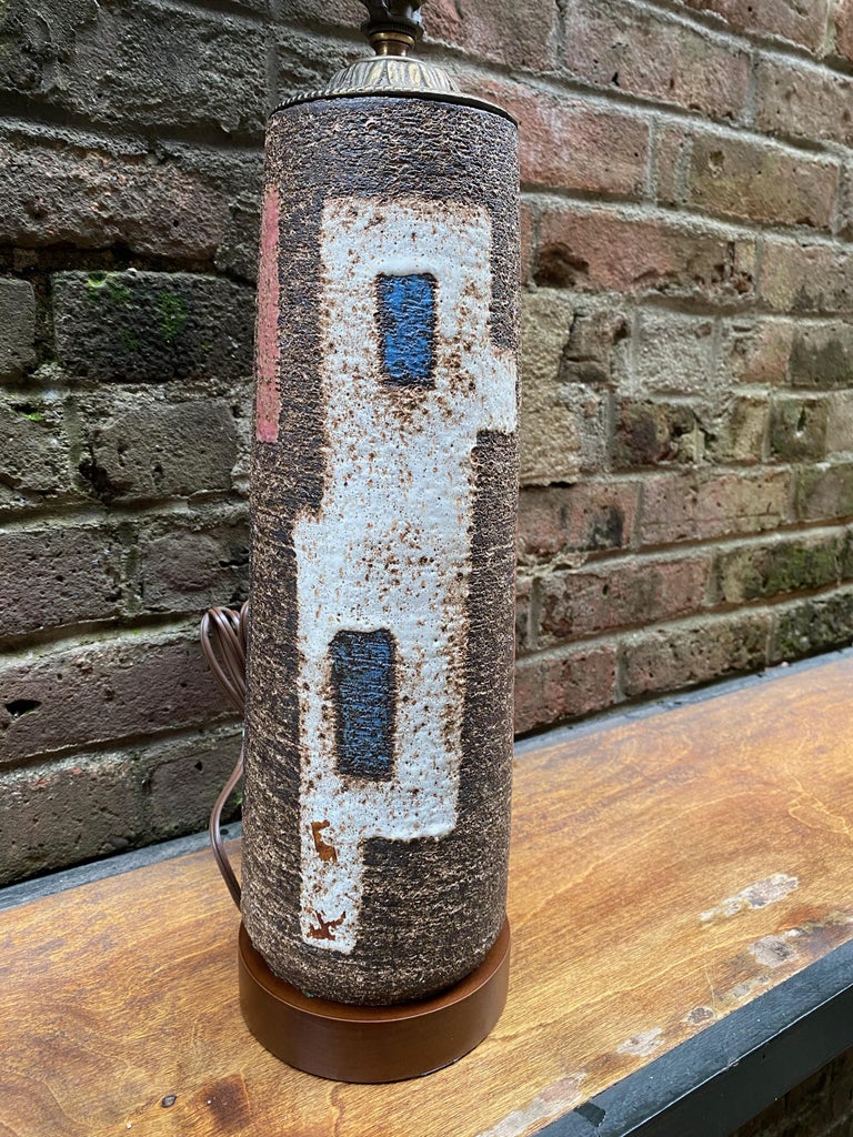 Zaalberg Dutch Pottery Abstract Design Lamp at 1stDibs