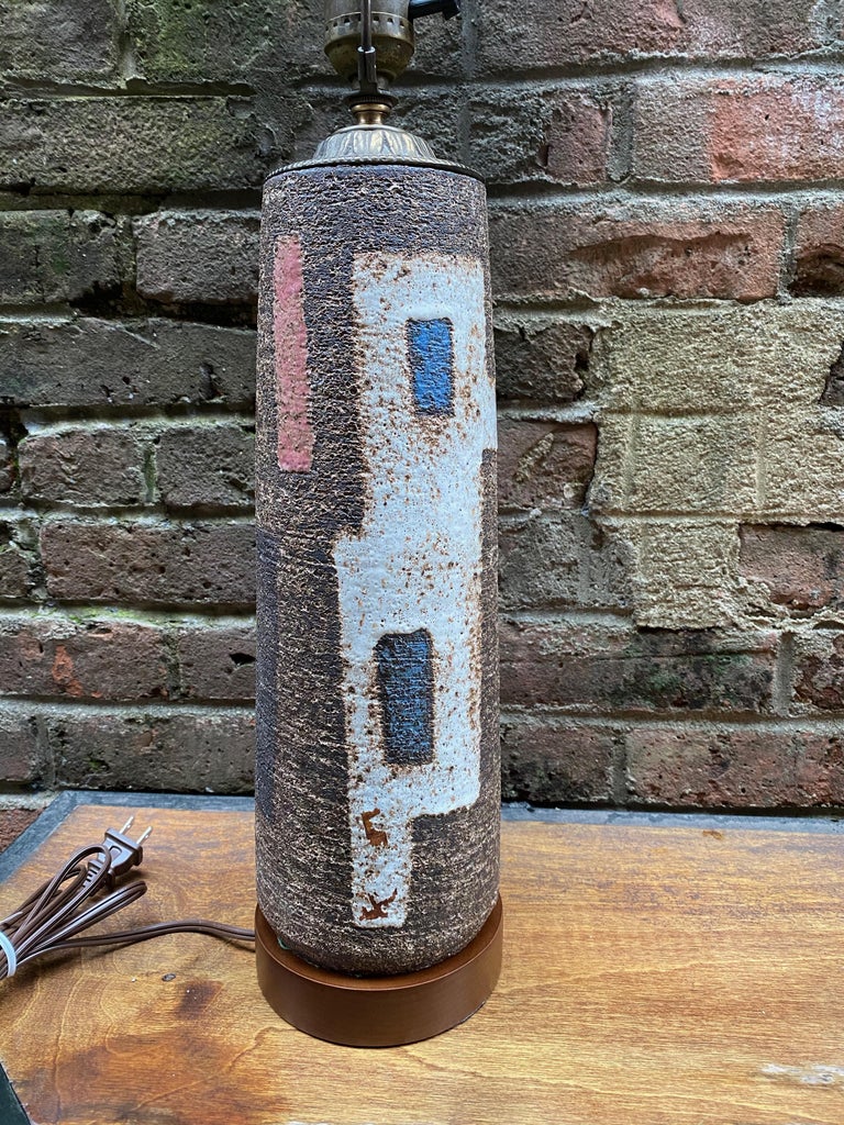 Zaalberg Dutch Pottery Abstract Design Lamp at 1stDibs