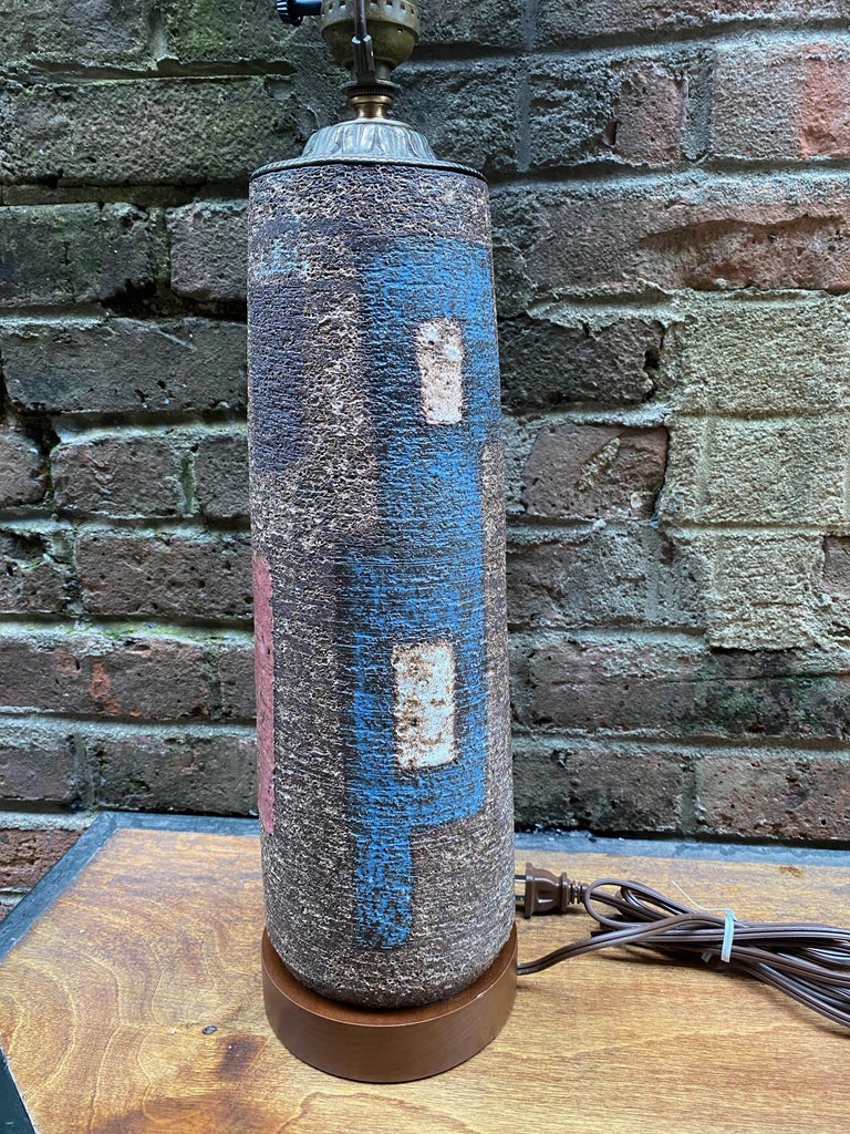 Zaalberg Dutch Pottery Abstract Design Lamp at 1stDibs