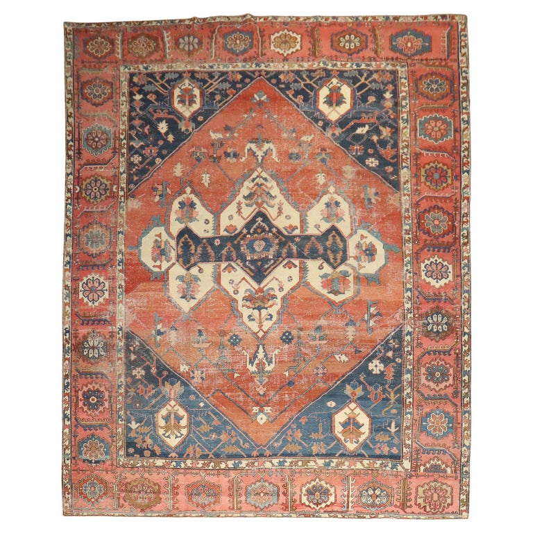 Zabihi Collection 19th Century Persian Heriz Serapi Rug For Sale at 1stDibs