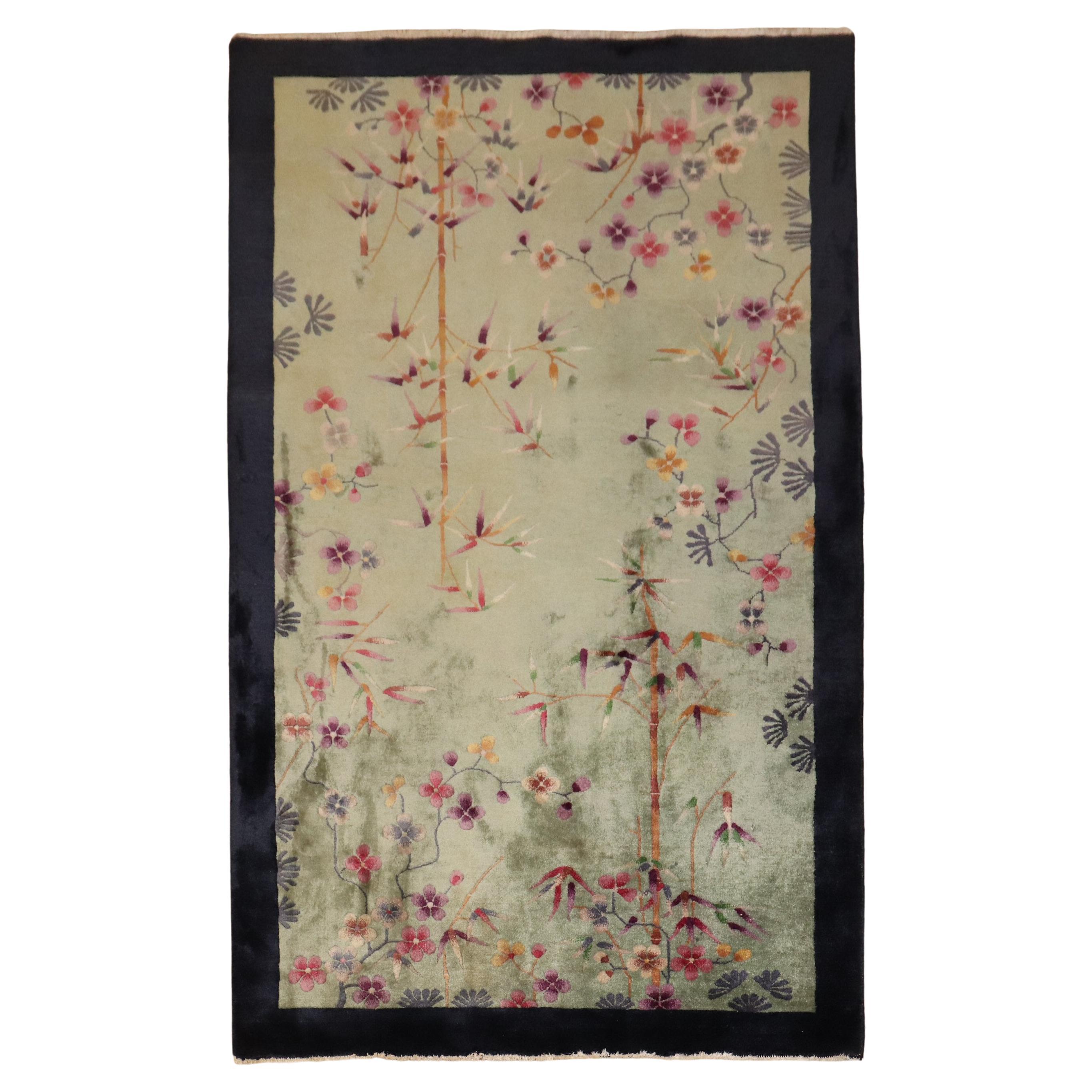Zabihi Collection Chinese Art Deco Accent Rug For Sale at 1stDibs