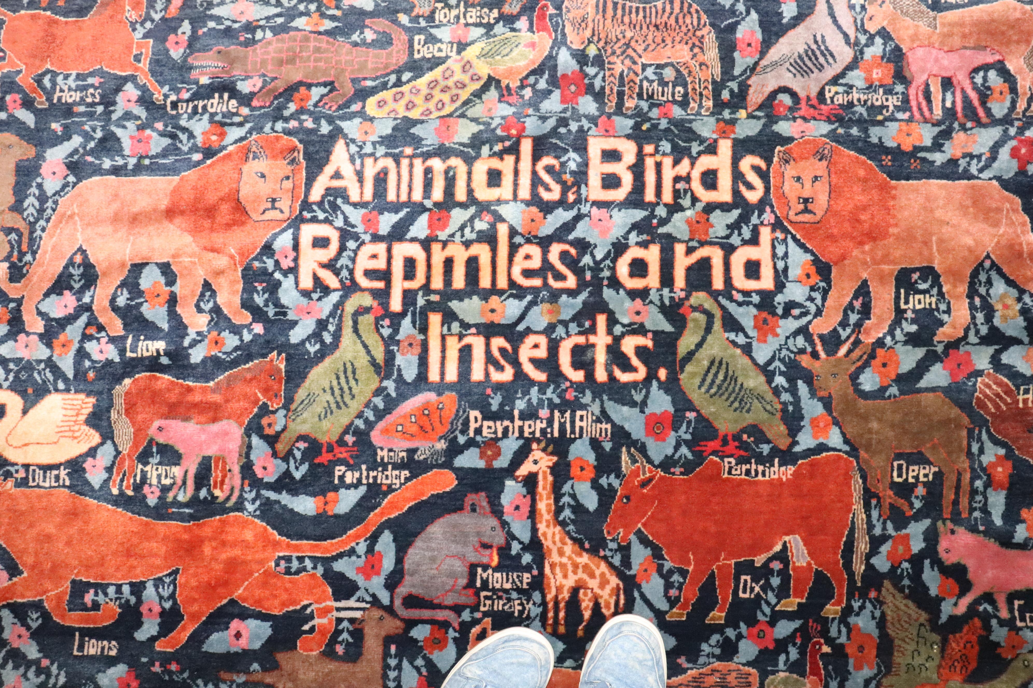Zabihi Collection Crazy Animal Motif South Persian Pictorial Rug For ...