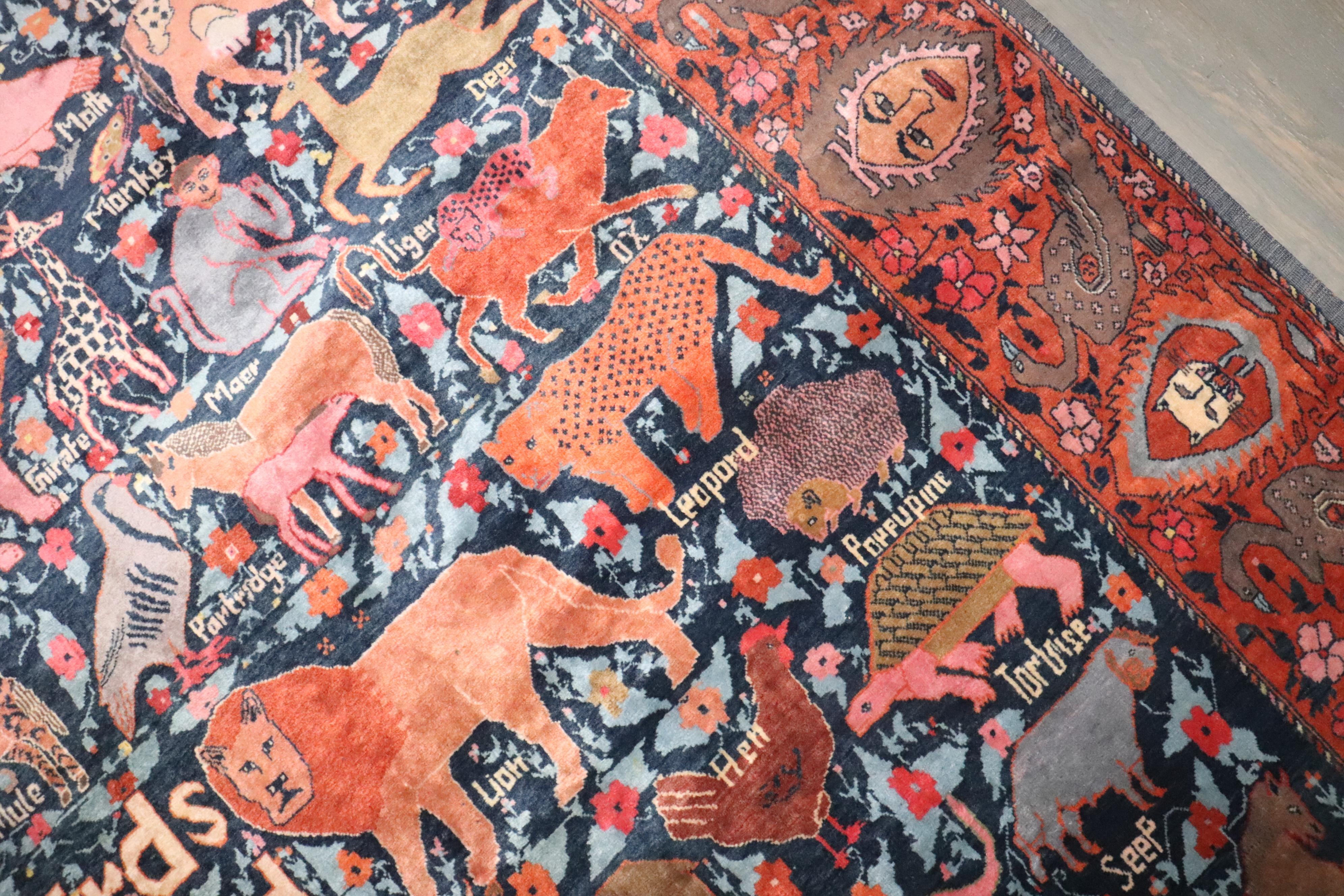 Zabihi Collection Crazy Animal Motif South Persian Pictorial Rug For ...
