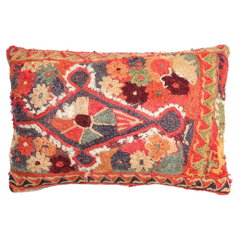 Zabihi Collection Vintage African Chainstitch Textile Pillow For Sale ...