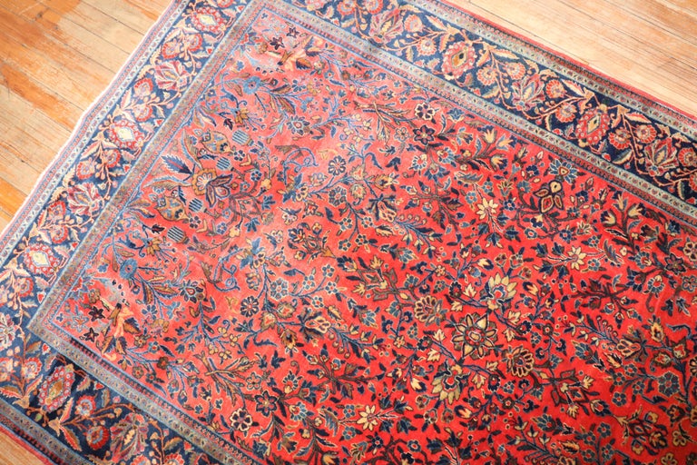 Zabihi Collection Traditional Manchester Wool Antique Kashan Rug For ...
