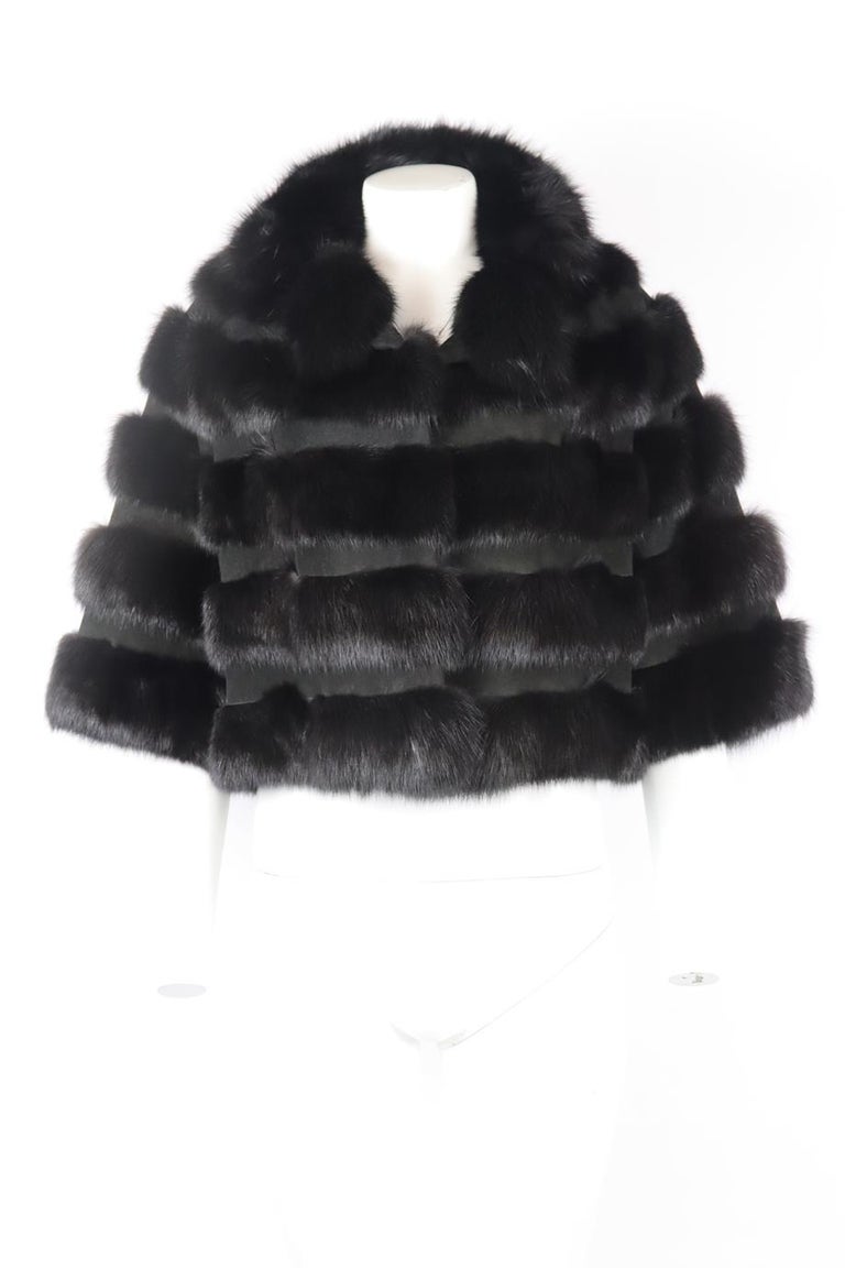 Zac Posen Cropped Sable Fur And Suede Jacket Small For Sale at 1stDibs