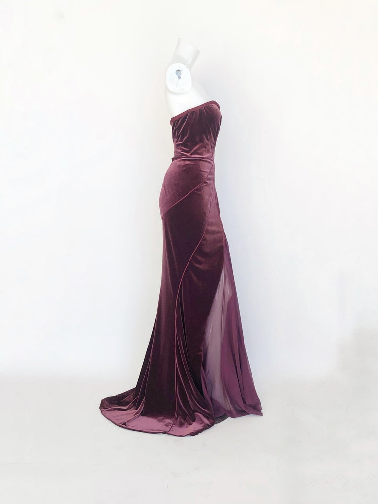 Zac Posen velvet and chiffon gown For Sale at 1stDibs | chiffon velvet
