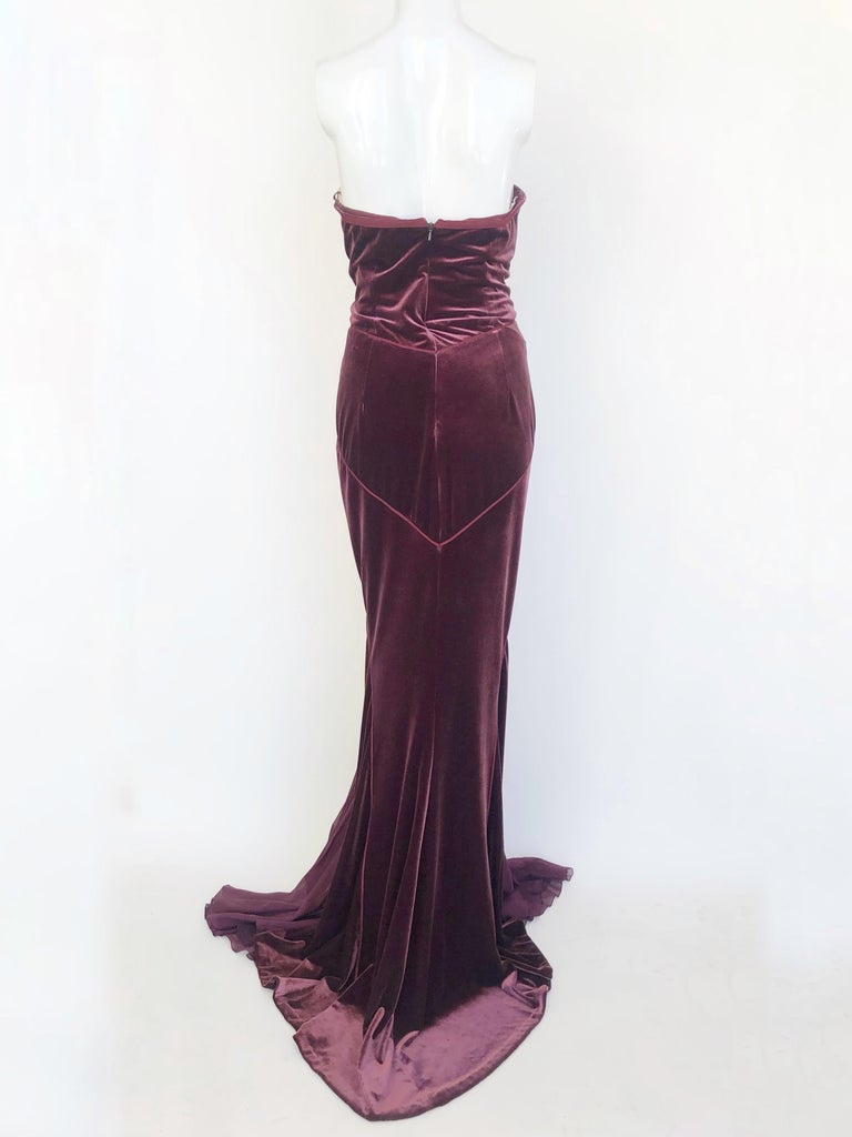 Zac Posen velvet and chiffon gown For Sale at 1stDibs | chiffon velvet
