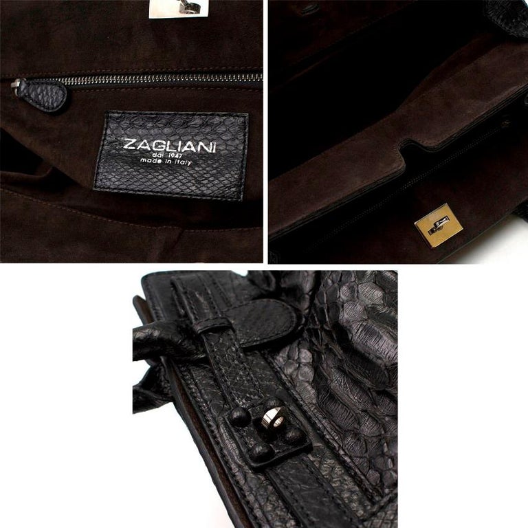 Zagliani Black Python Handbag at 1stDibs