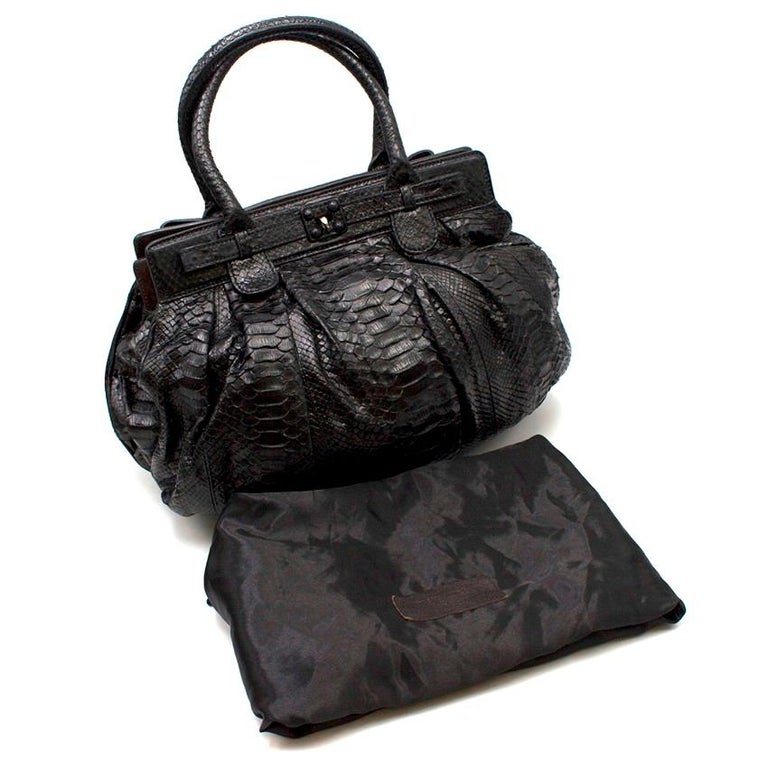 Zagliani Black Python Handbag at 1stDibs