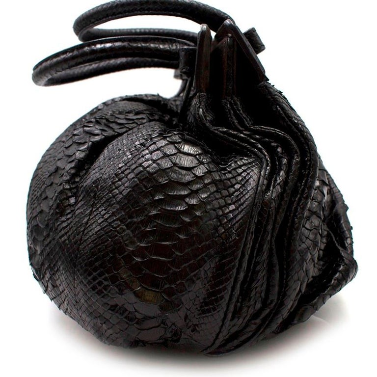 Zagliani Black Python Handbag at 1stDibs