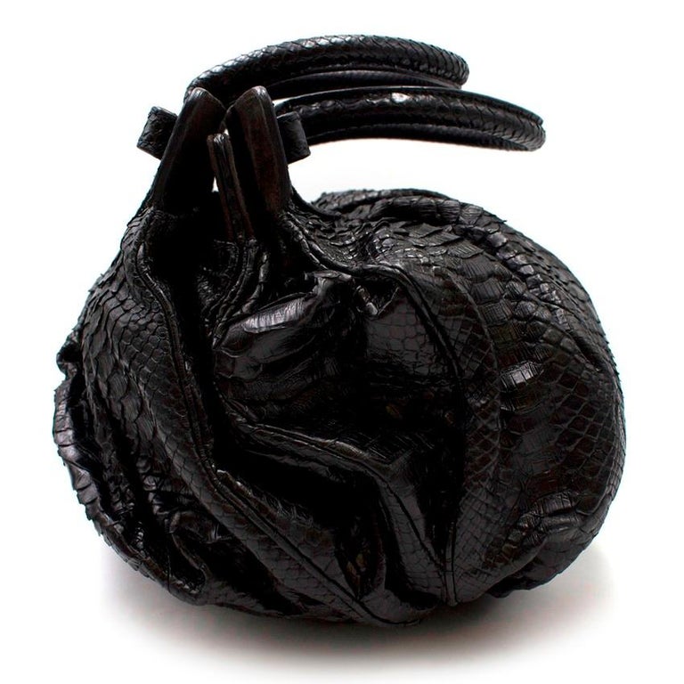 Zagliani Black Python Handbag at 1stDibs