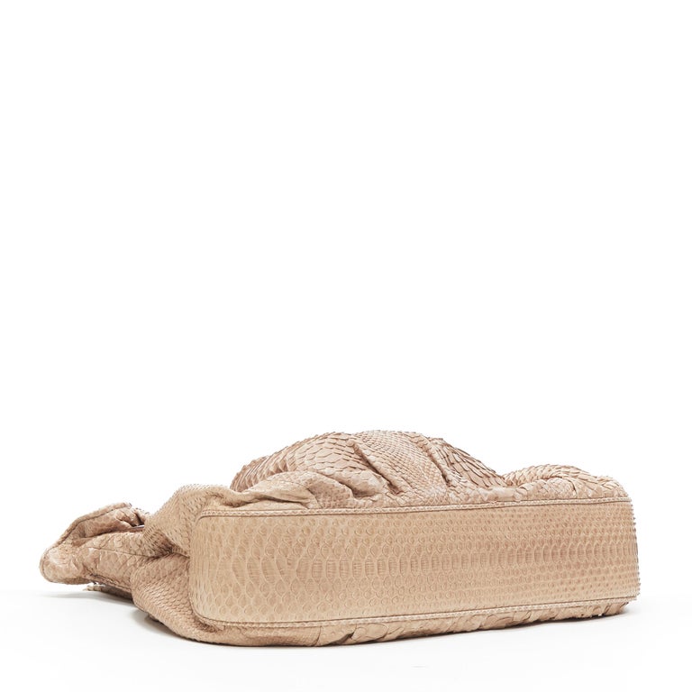 ZAGLIANI Hand made genuine brown scaled leather dumping hobo shoulder bag For Sale at 1stDibs