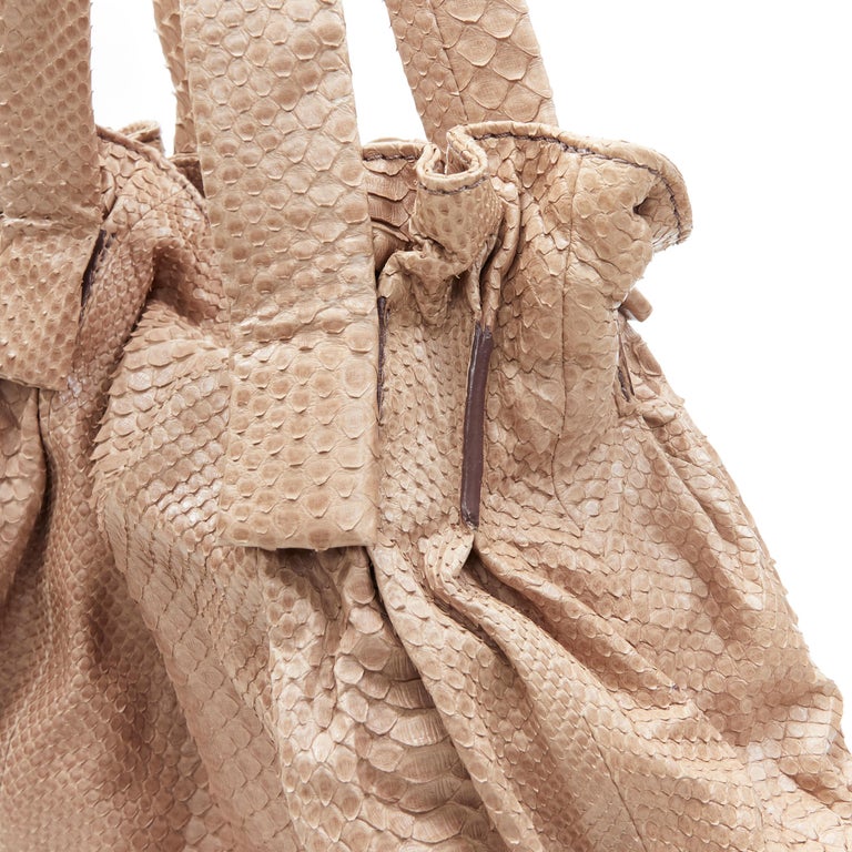 ZAGLIANI Hand made genuine brown scaled leather dumping hobo shoulder bag For Sale at 1stDibs