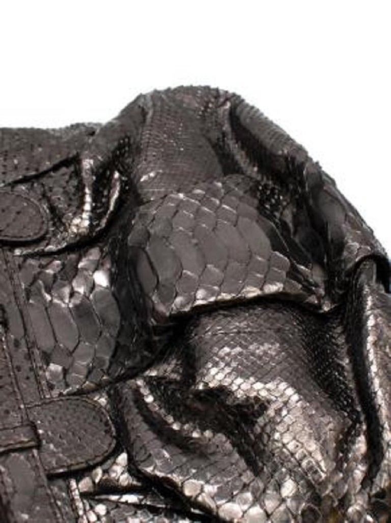 Zagliani Vintage Gunmetal Python Tote For Sale at 1stDibs