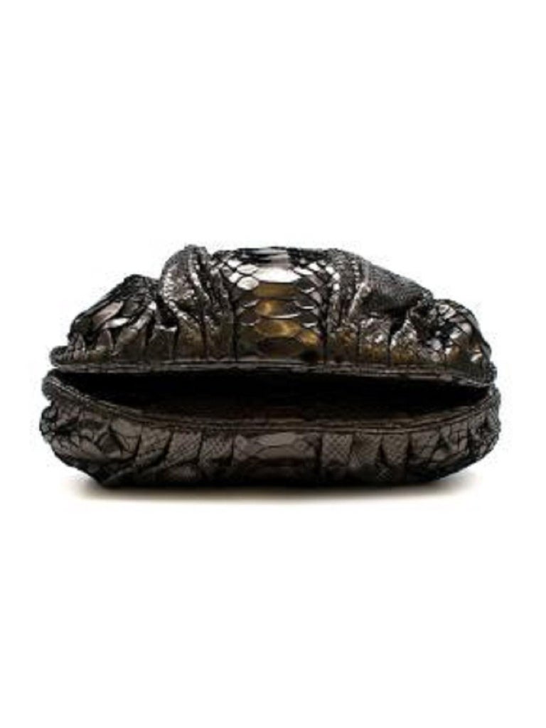 Zagliani Vintage Gunmetal Python Tote For Sale at 1stDibs