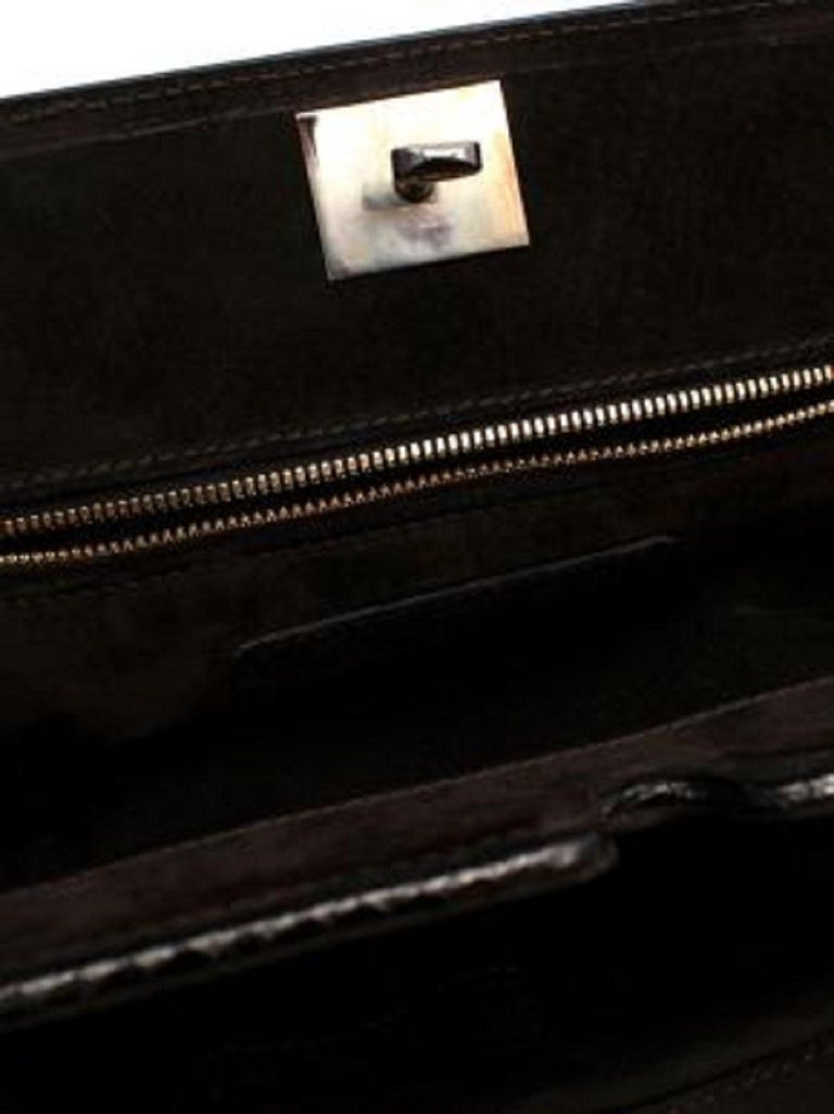 Zagliani Vintage Gunmetal Python Tote For Sale at 1stDibs