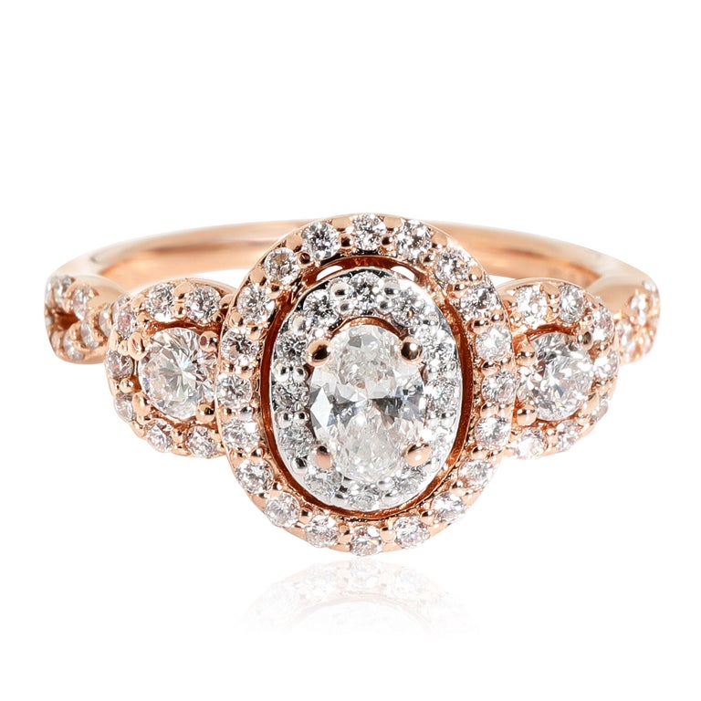 Zales Halo Diamond Engagement Ring in 14k Rose Gold I I1 1 CTW For Sale ...