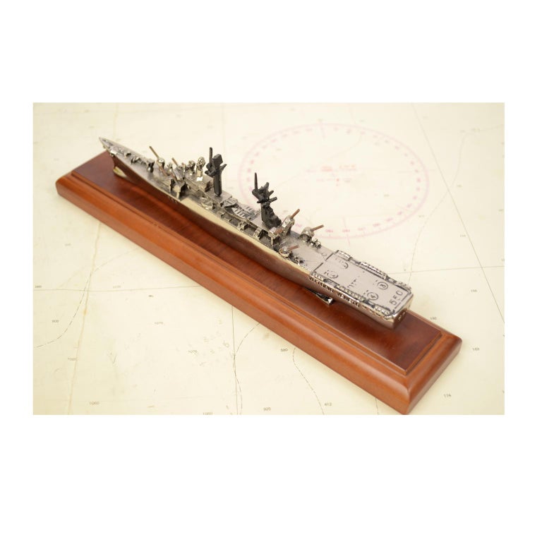 Zama Model of the Ship Vittorio Veneto Mounted on a Wooden Base For ...
