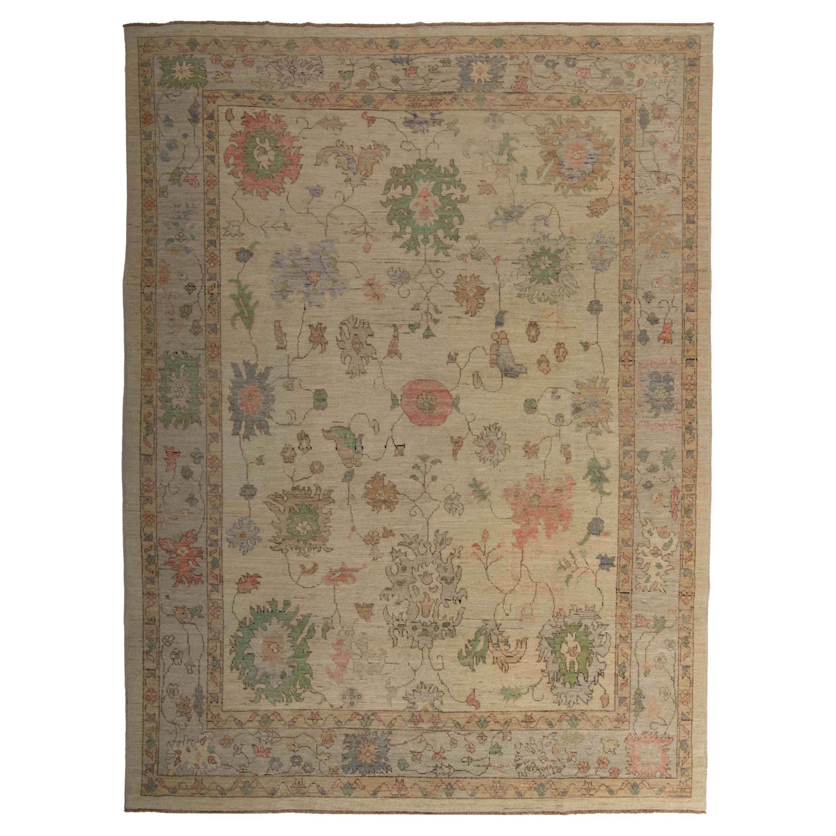 Zameen Patterned Modern Wool Rug - 3' x 12'8" For Sale at 1stDibs
