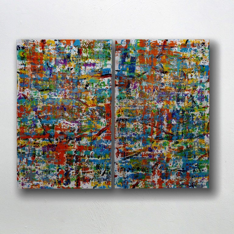Zammy Migdal - Blessing Original Abstract Colorful Mixed Media Large ...