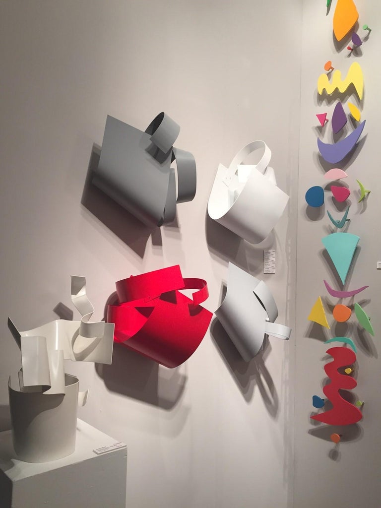 Zammy Migdal - Stirring Within Dark Gary Abstract Metal Wall Sculpture ...