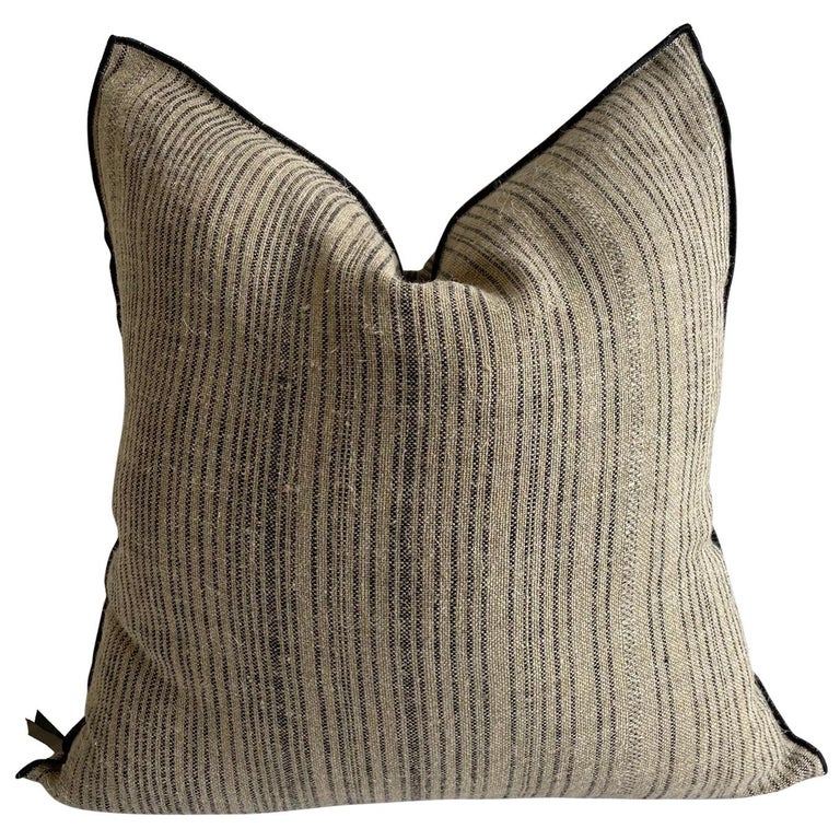 Rustique Zance French Linen Euro Pillow For Sale at 1stDibs