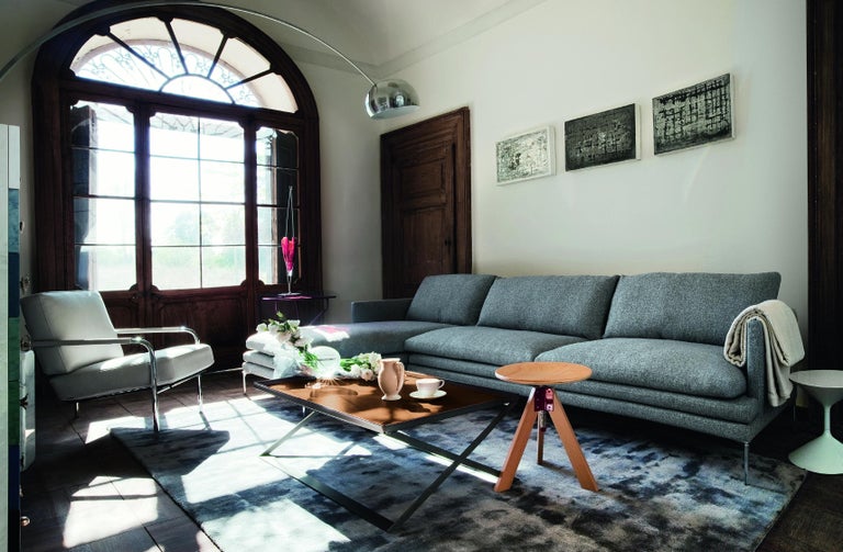 Zanotta Giotto Stool in Natural Varnished Beech Frame with Red Bracket ...