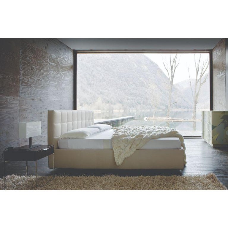 Zanotta Large Box Bed without Container Unit in Beige Upholstery and ...