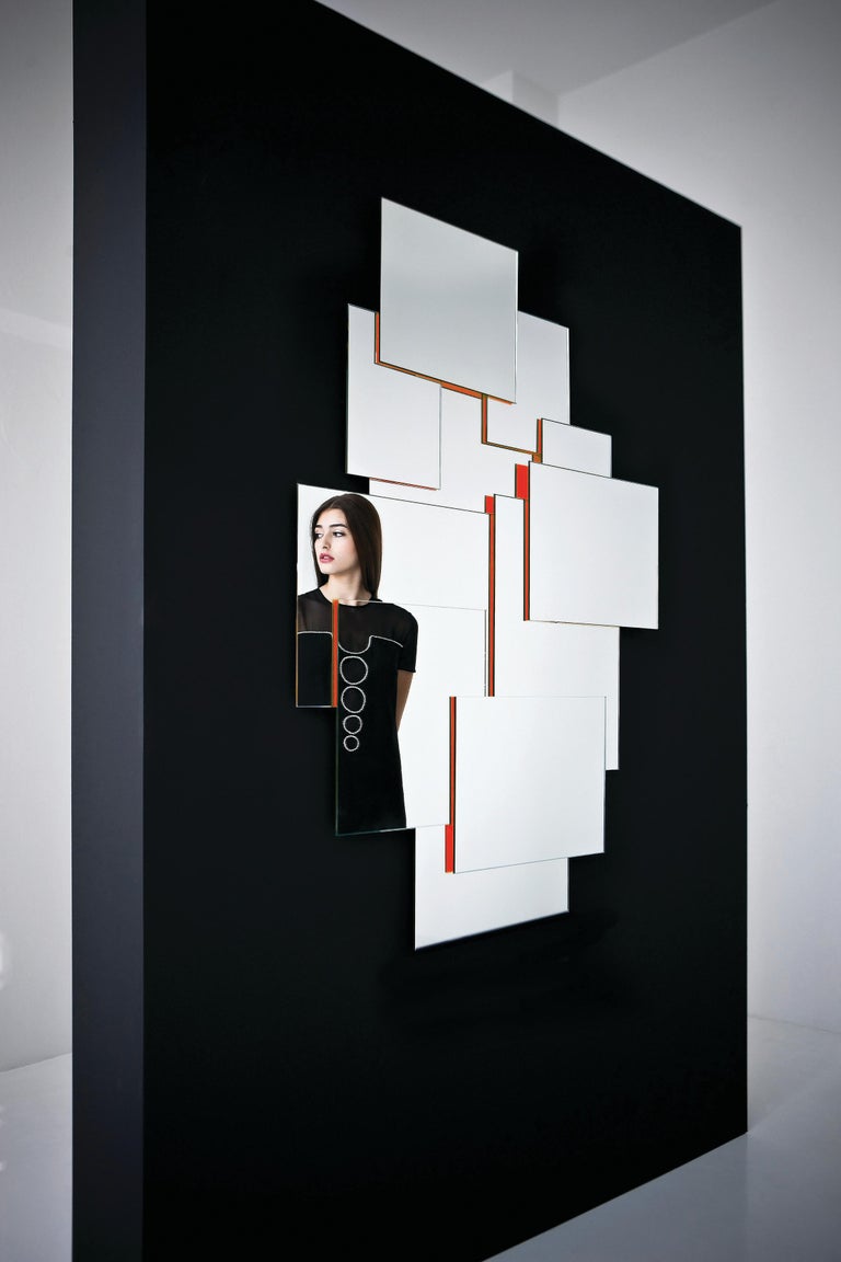 Zanotta Pablo Wall Mirror in Glass and Stainless Steel by Gabriele Rosa ...