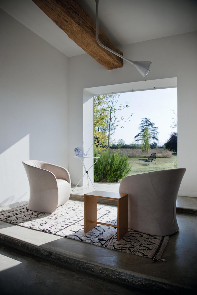 Zanotta Sgabillo Stool in Natural Varnished Frame by Max Bill For Sale ...