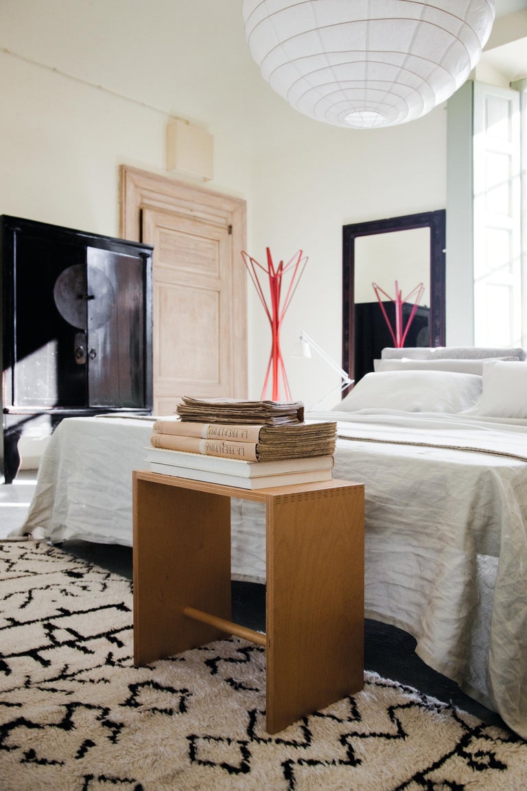 Zanotta Sgabillo Stool in Natural Varnished Frame by Max Bill For Sale ...