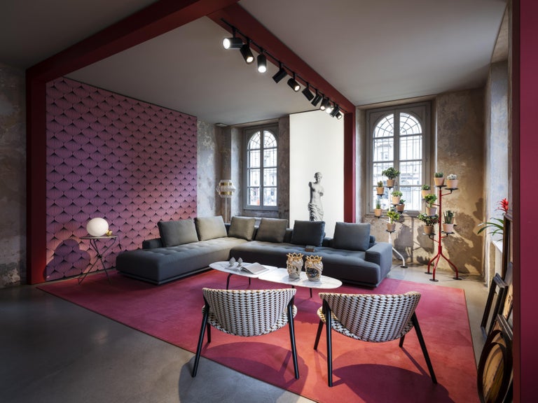 Zanotta Shiki Monobloc Sofa in Torre Fabric and Wooden Base by Damian ...