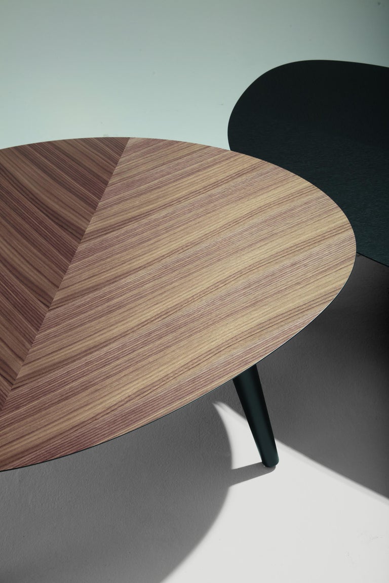 Zanotta Small Tweed Mini Table in Canaletto Walnut Top with Black Frame ...