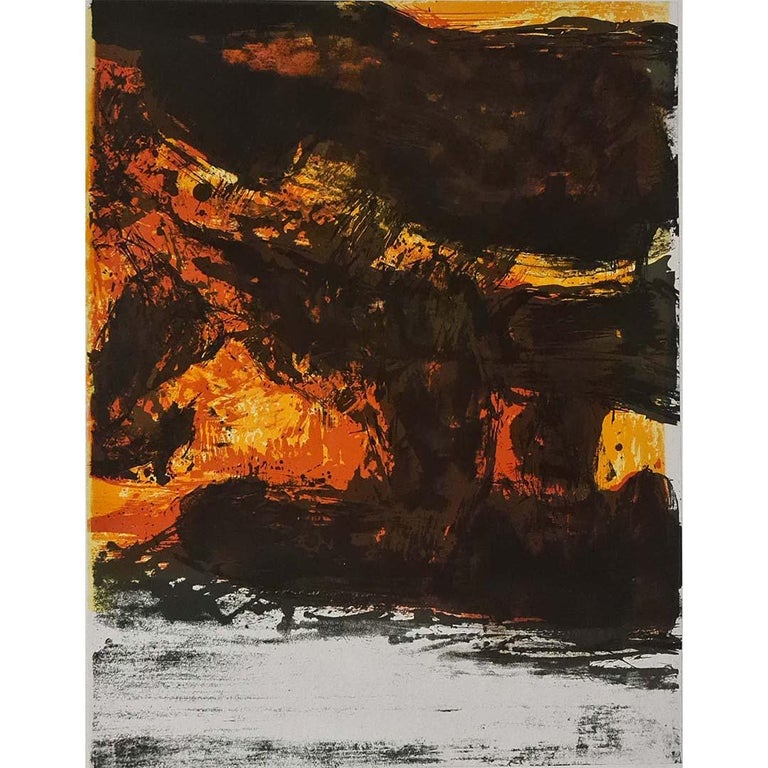 Zao Wou-Ki - 1978 Original lithograph by Zao Wou-Ki Elégie pour Jean ...