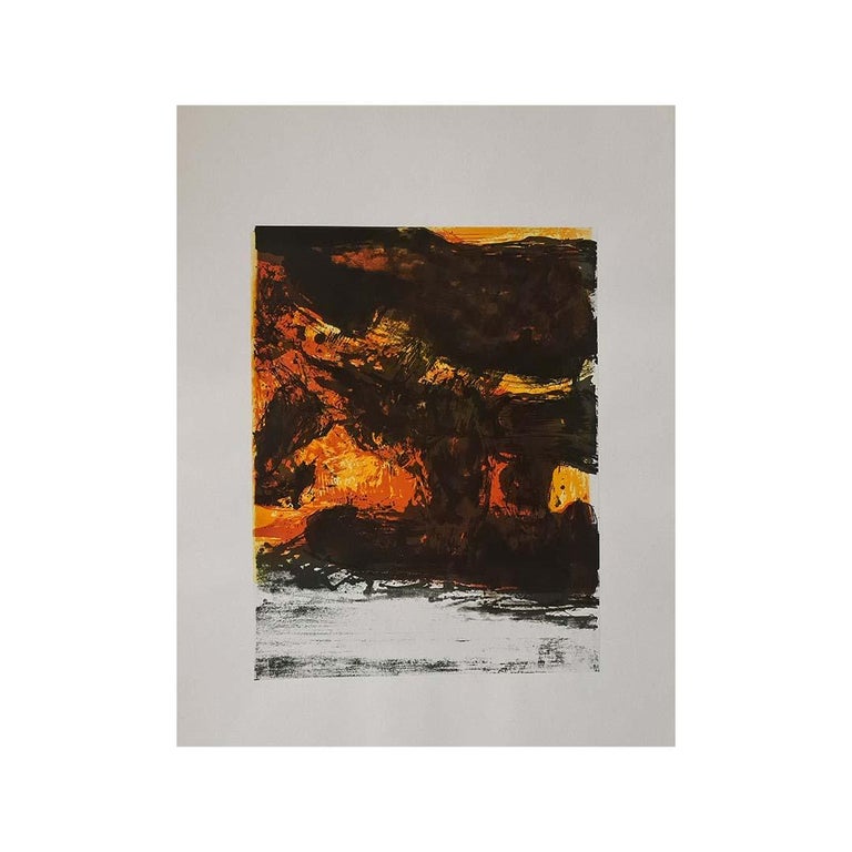 Zao Wou-Ki - 1978 Original lithograph by Zao Wou-Ki Elégie pour Jean ...