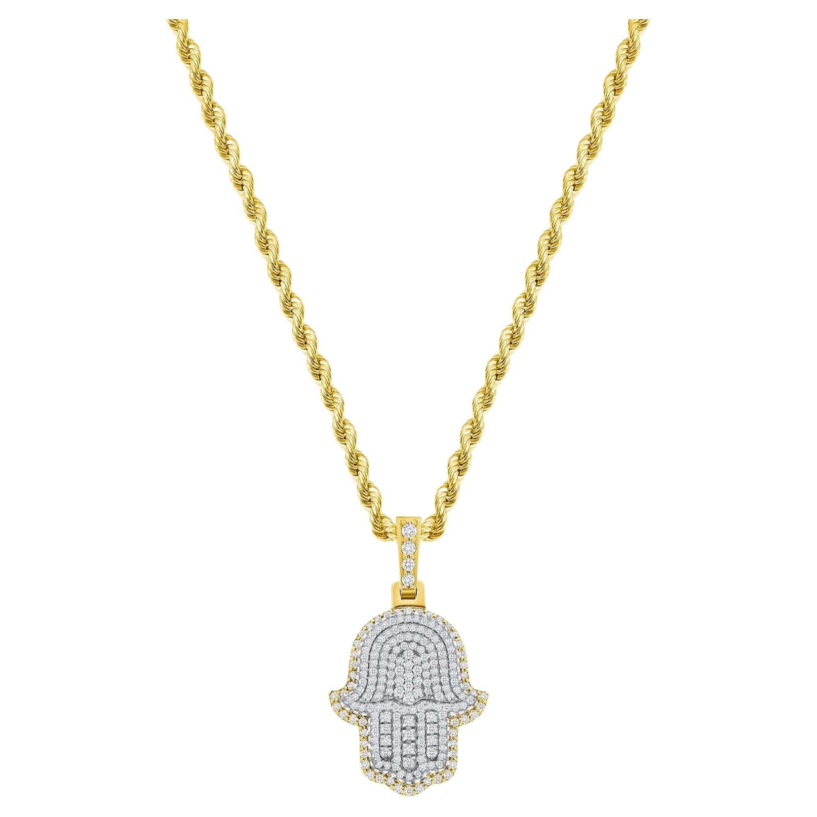 Zara's Diamond Hamsa Necklace For Sale at 1stDibs