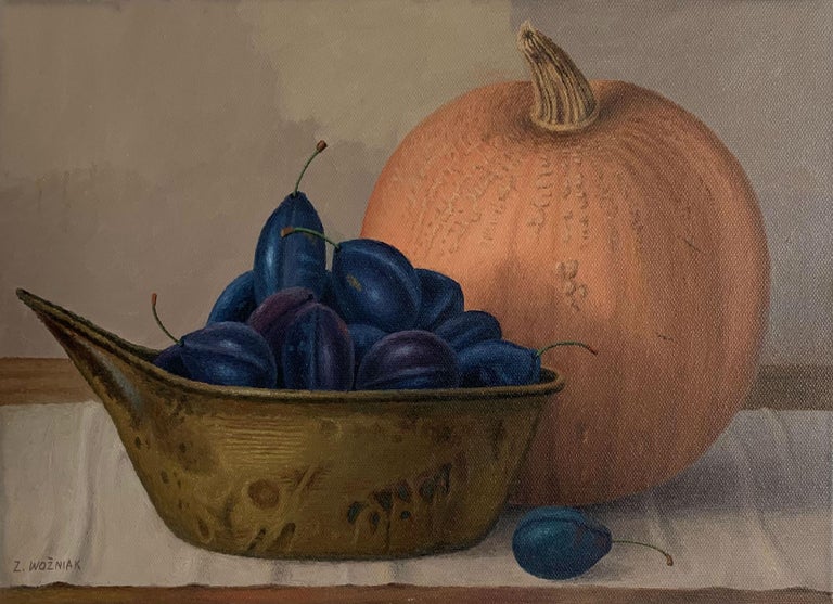 Zbigniew Wozniak - Still life with pumpkin - Figurative Oil Painting ...