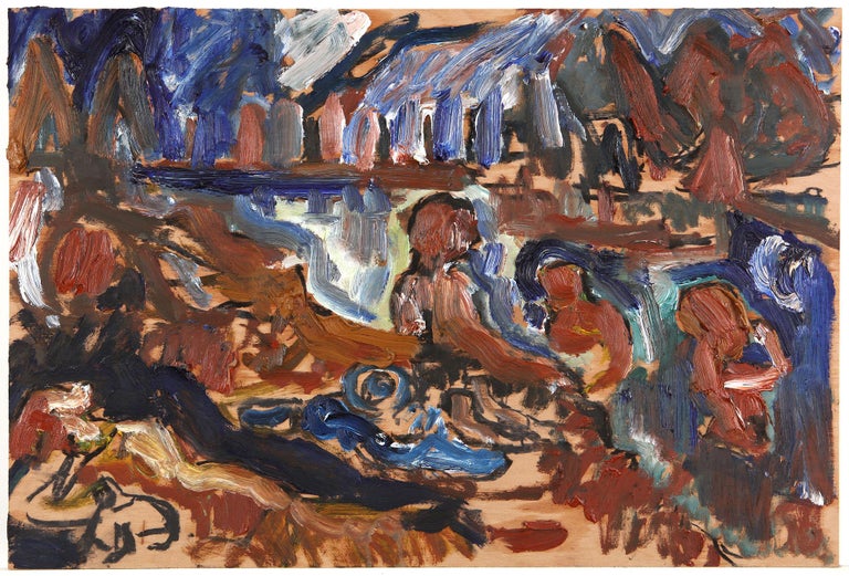 ZEBEDEE JONES - ''AFTER SEURAT'', 2017 oil on plywood 51 x 76 cm signed ...