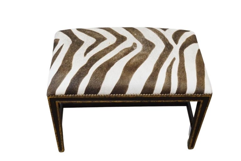 Zebra Bench with Gilded Legs at 1stDibs