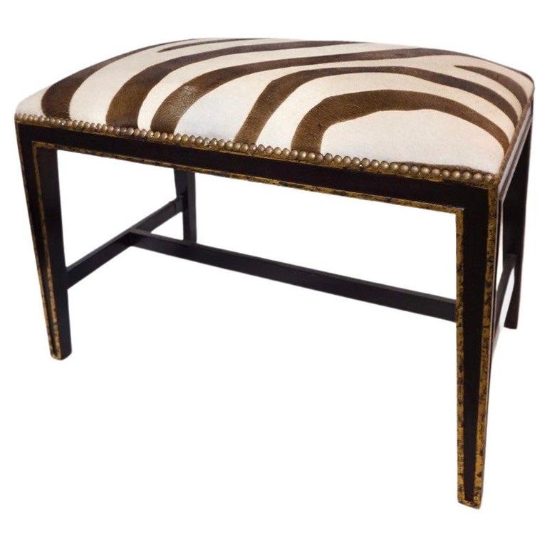 Zebra Bench with Gilded Legs at 1stDibs