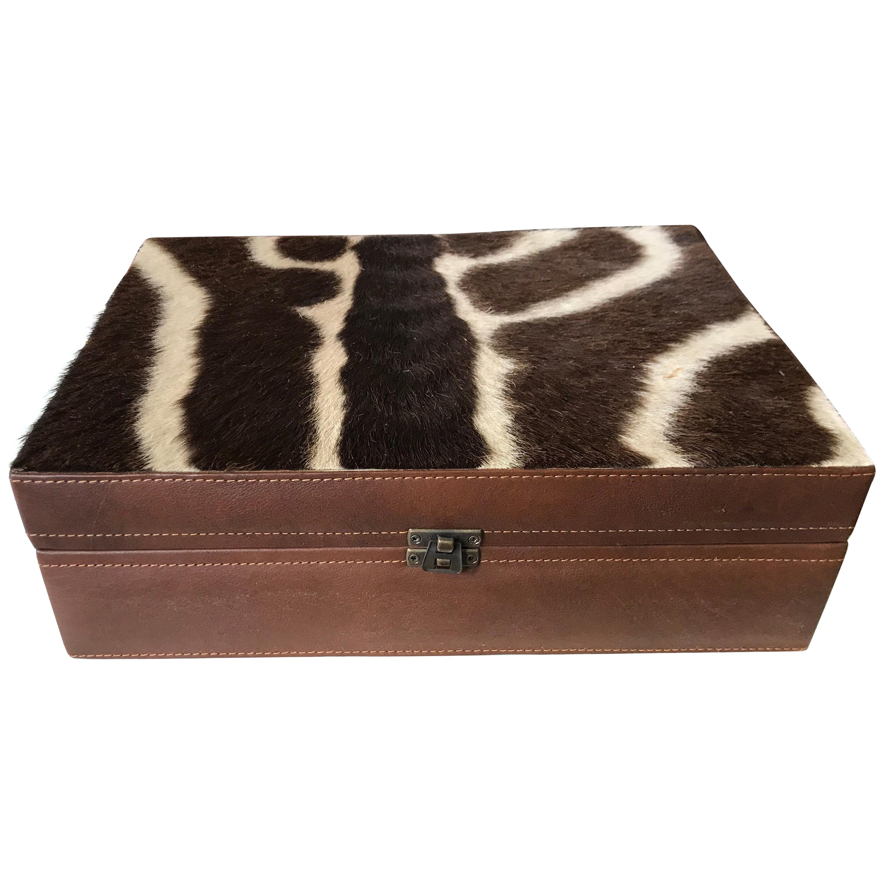 Zebra Hide Box at 1stDibs